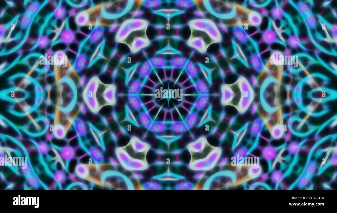 Abstract neon blurry patterned symmetrical background. For design and ...