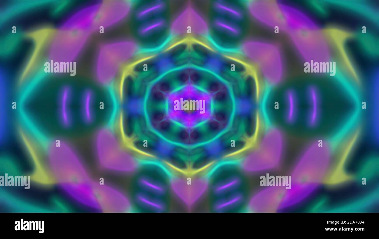 Abstract neon blurry patterned symmetrical background. For design and ...