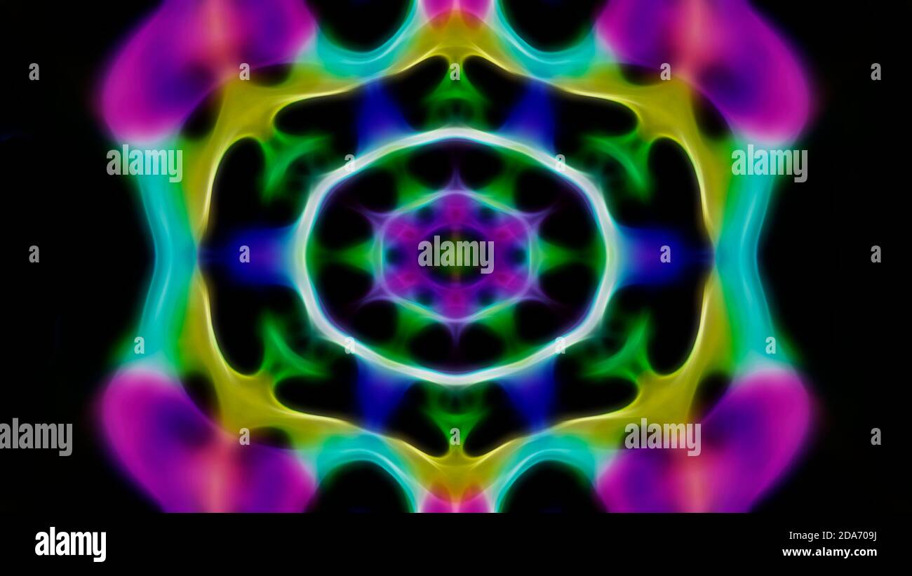 Abstract neon blurry patterned symmetrical background. For design and ...