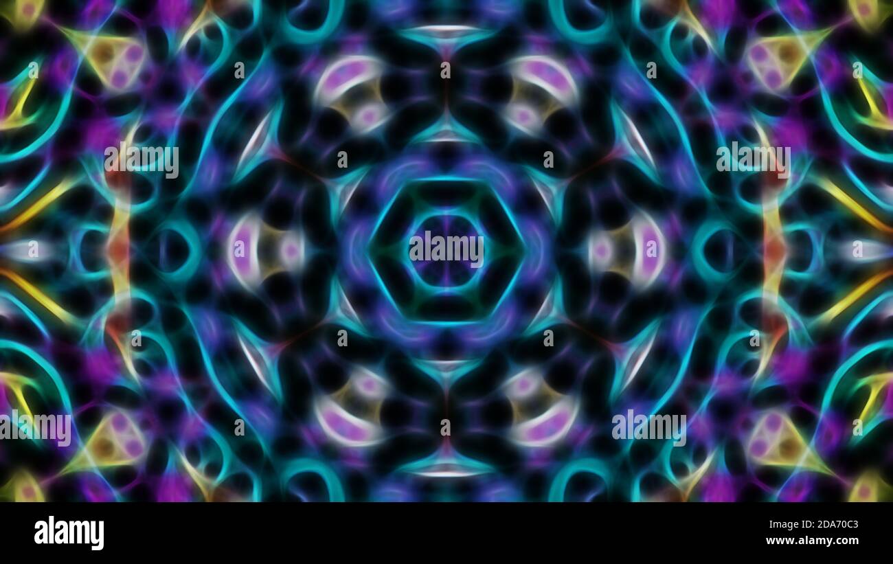 Abstract neon blurry patterned symmetrical background. For design and ...