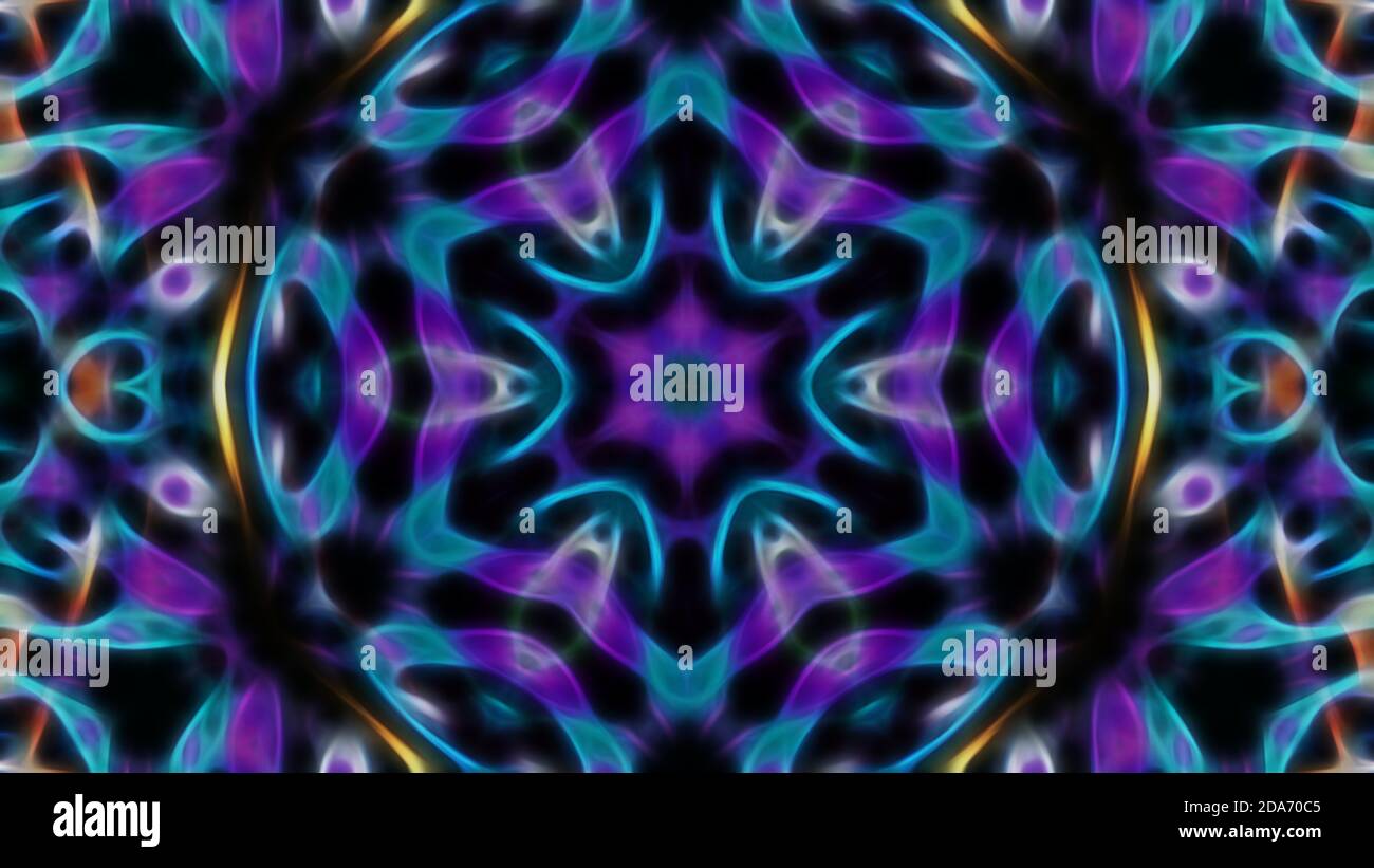 Abstract neon blurry patterned symmetrical background. For design and ...