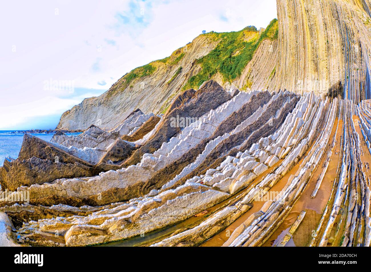 Steeply-tilted Layers of Flysch, Flysch Cliffs, Basque Coast UNESCO ...