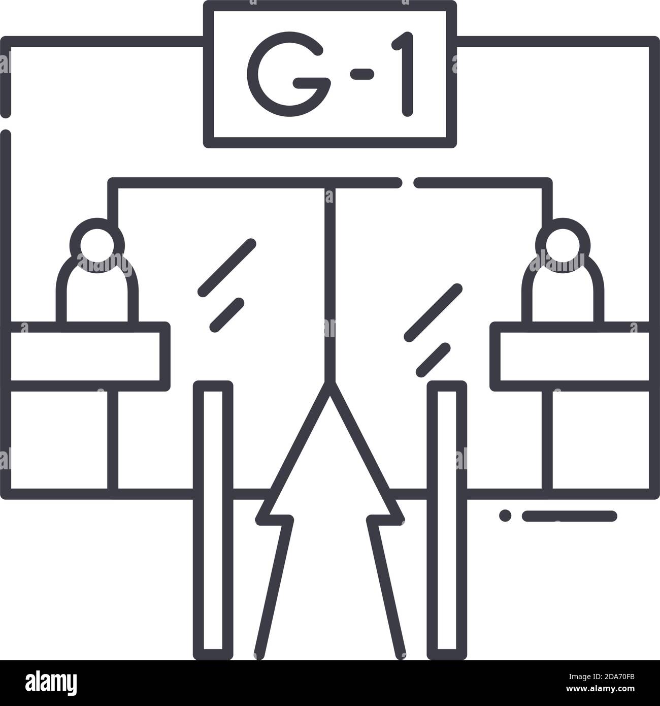 Airport gate icon, linear isolated illustration, thin line vector, web ...