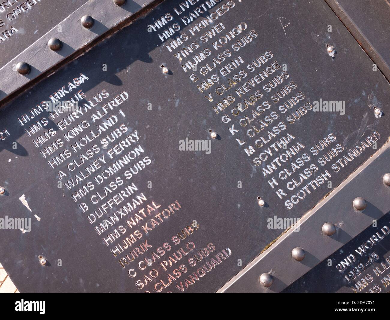 Spirit of Barrow sculpture by Wendy Taylor showing the names of ships ...