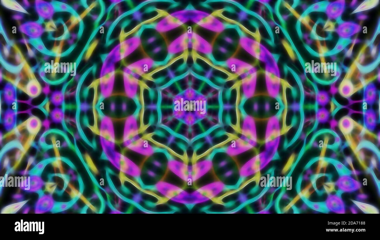 Abstract neon blurry patterned symmetrical background. For design and ...