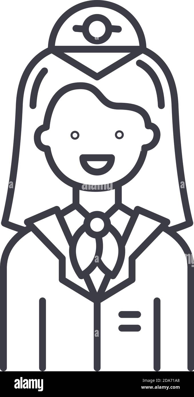 Illustration cartoon pilot air hostess Stock Vector Images - Alamy