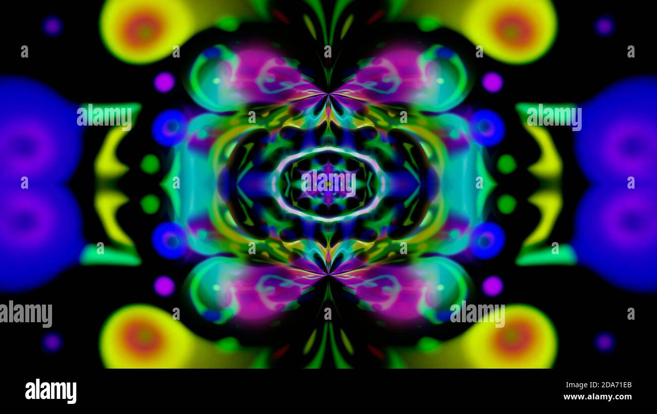 Abstract neon blurry patterned symmetrical background. For design and ...