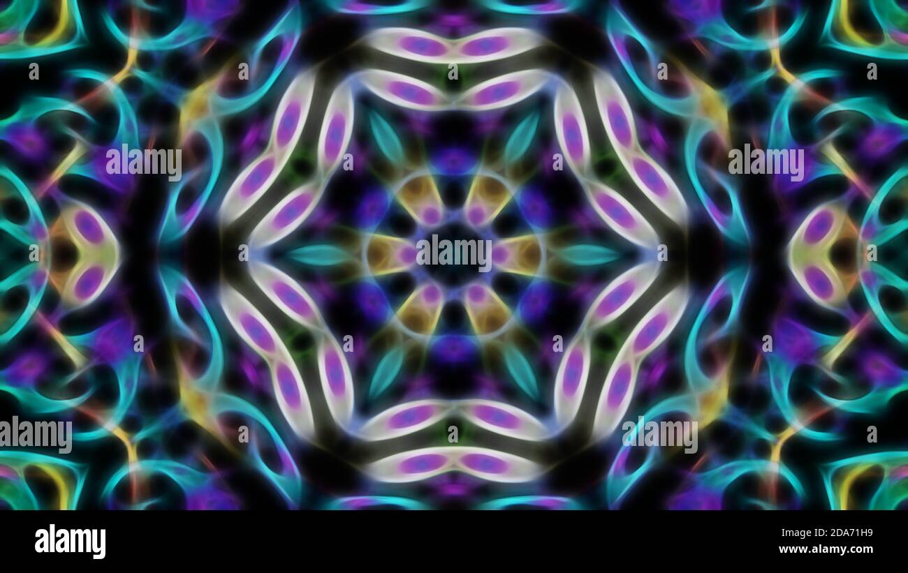 Abstract neon blurry patterned symmetrical background. For design and ...