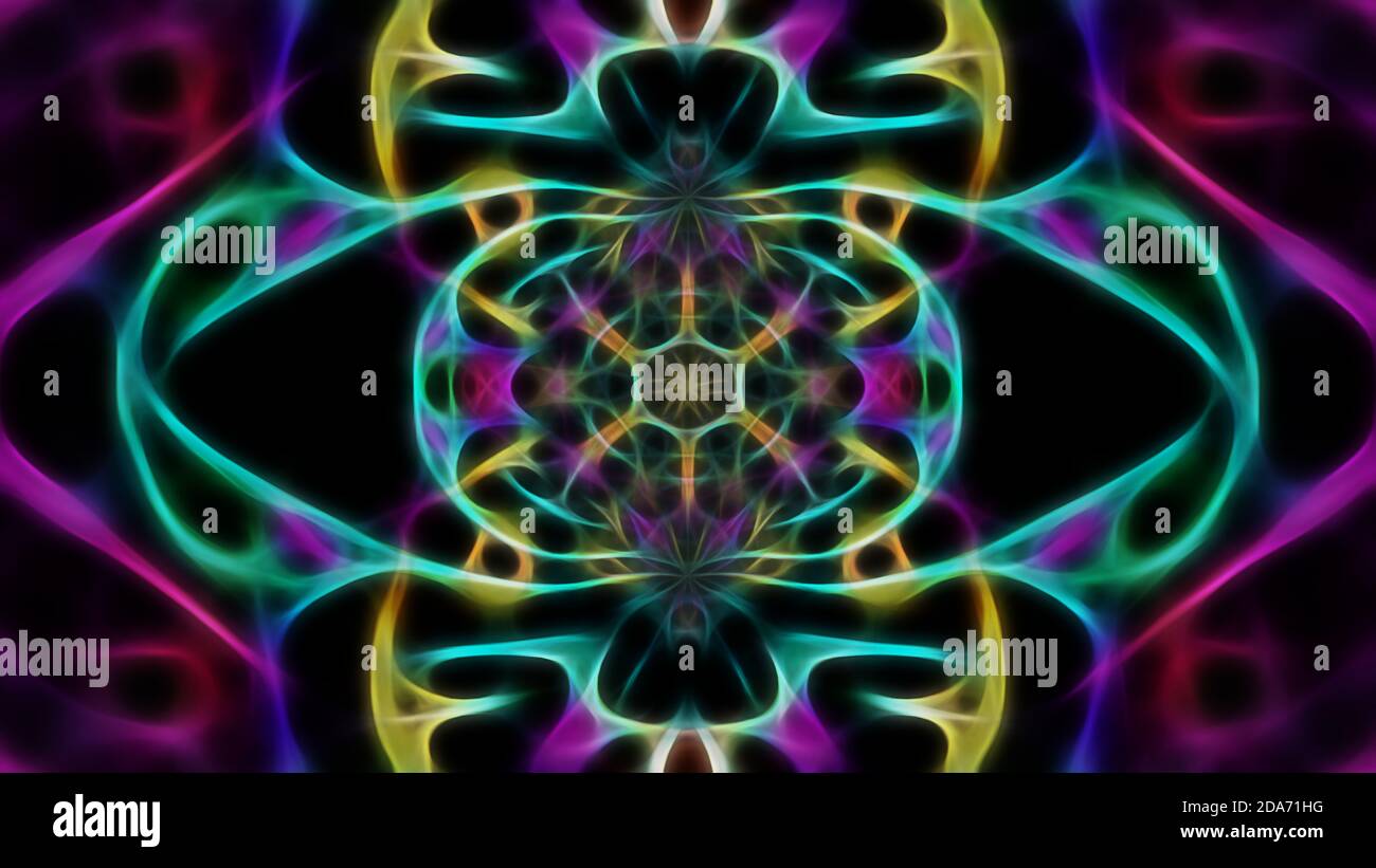 Abstract neon blurry patterned symmetrical background. For design and ...