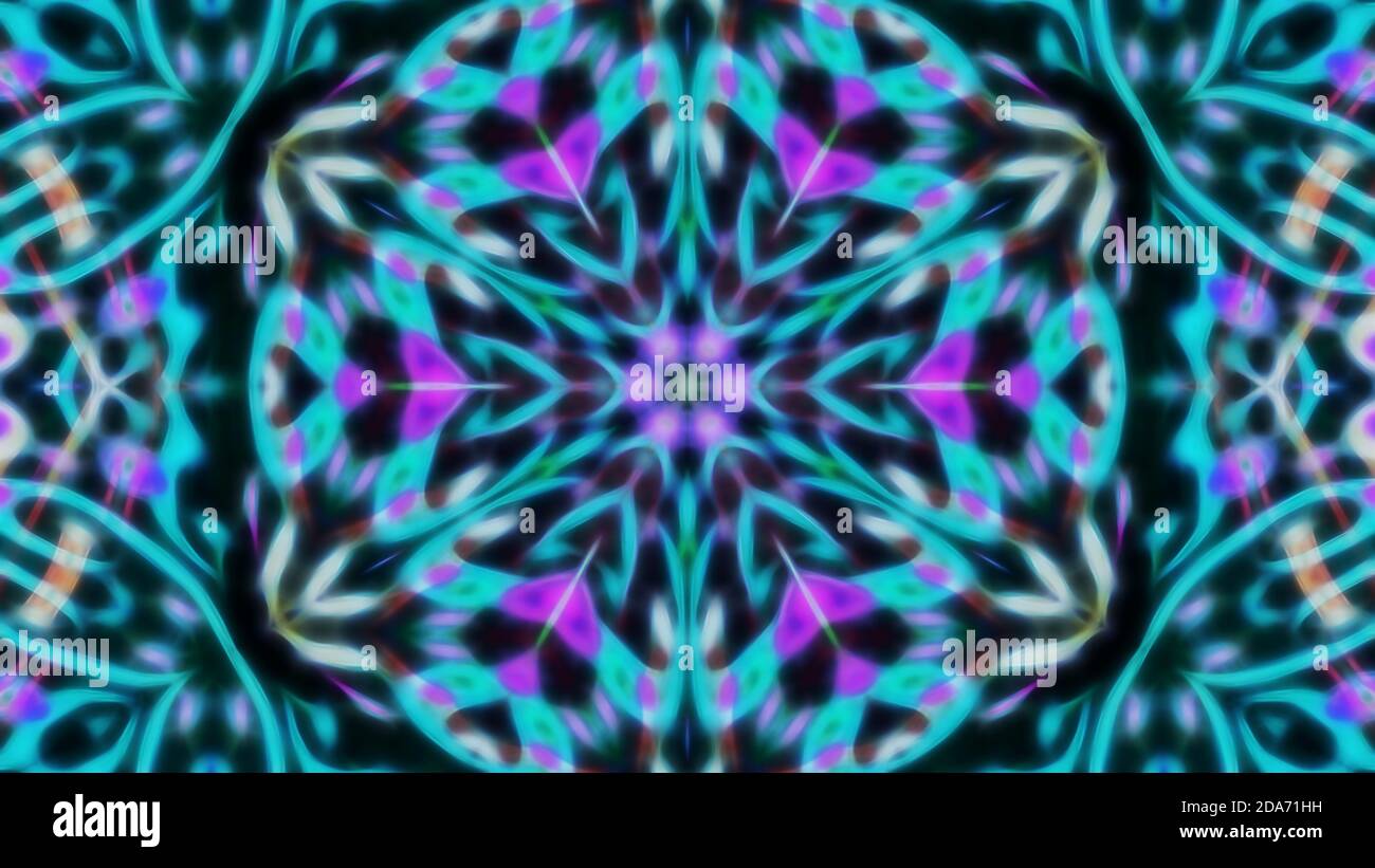 Abstract neon blurry patterned symmetrical background. For design and ...