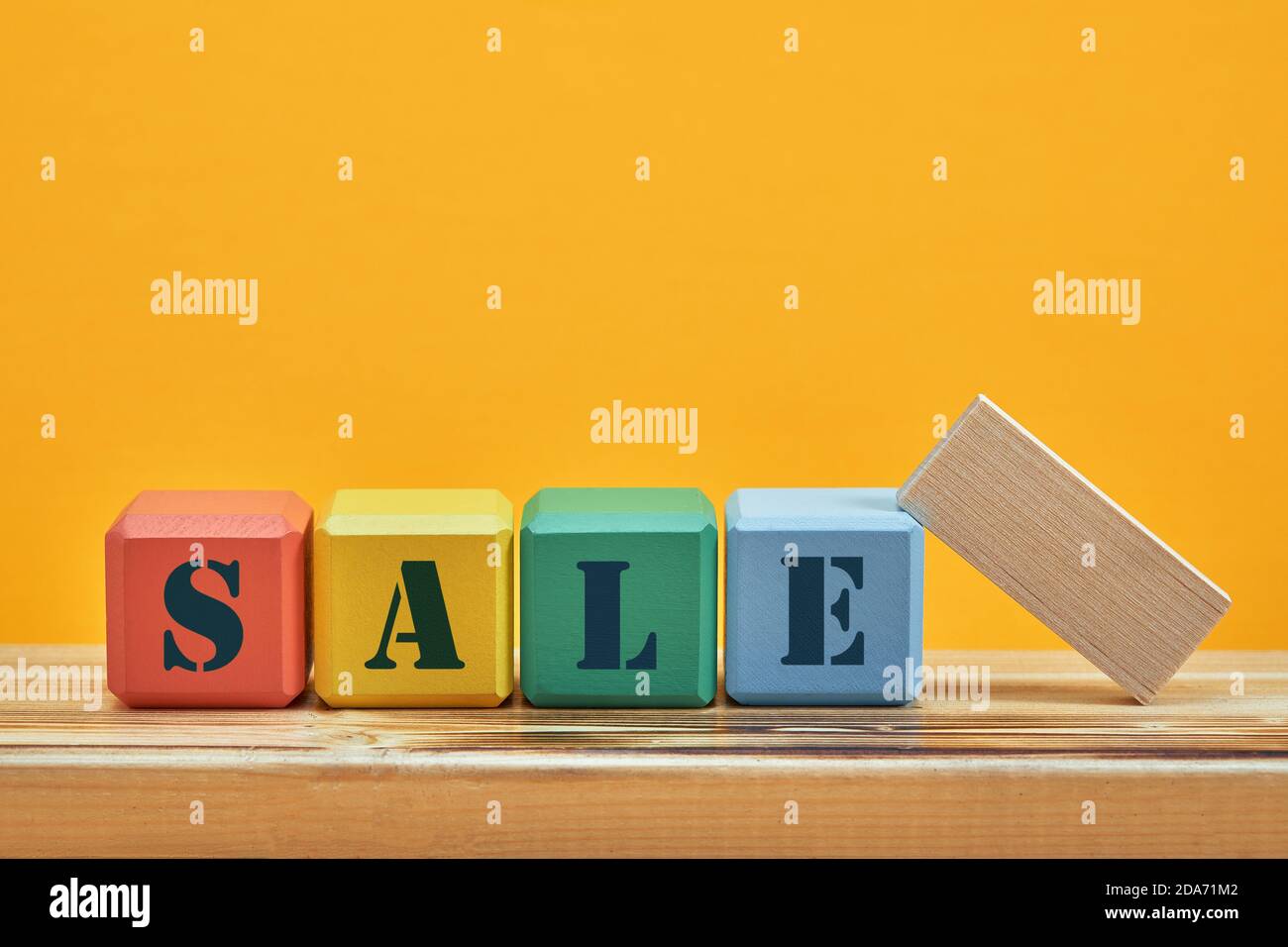 different colored blocks with the wordings SALE, isolated against ...