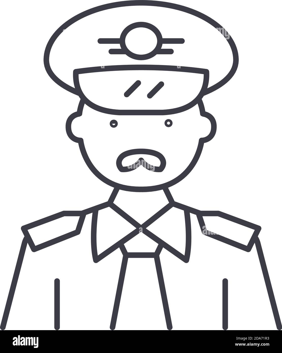 Air pilot icon, linear isolated illustration, thin line vector, web ...