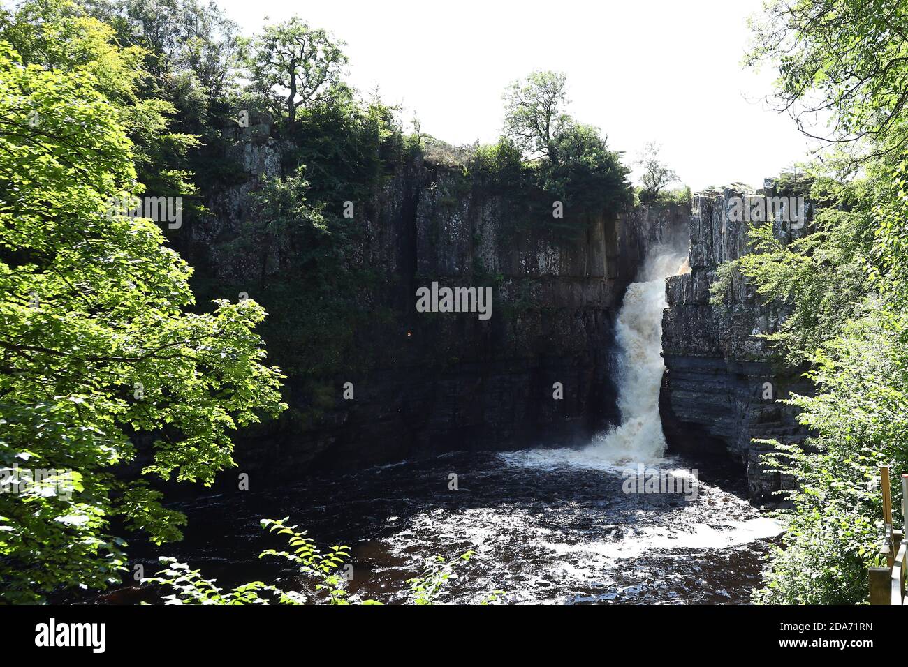 Landscape view from viewing platform of High Force Waterfall in the ...