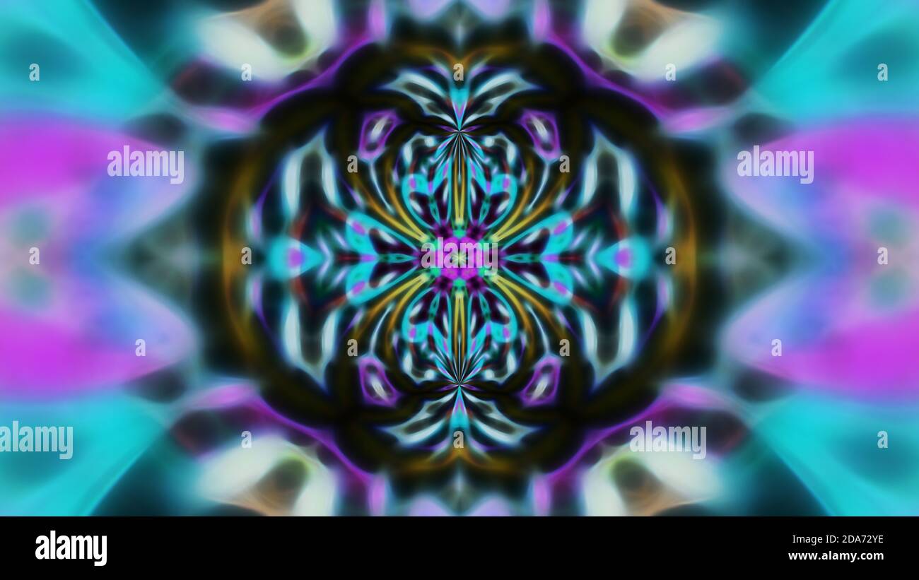 Abstract neon blurry patterned symmetrical background. For design and ...