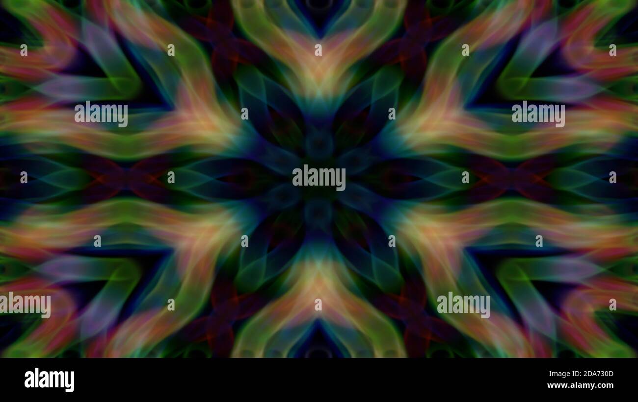 Abstract neon blurry patterned symmetrical background. For design and ...