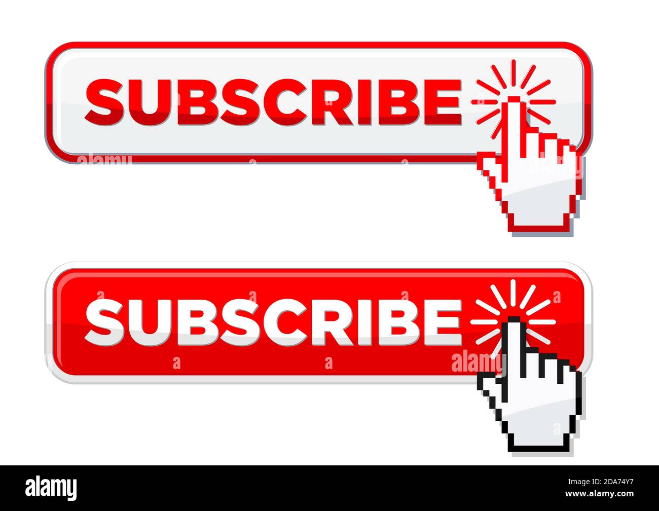 Click subscribe button by cursor hand clicking on it. Icon vector for website Stock Vector Image ...