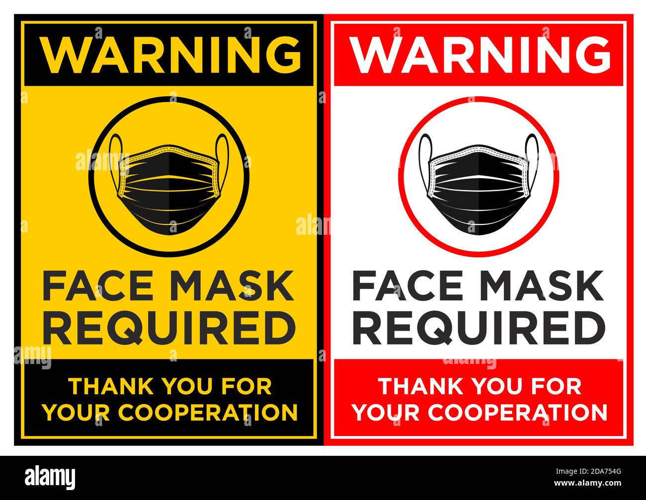 Face mask required sign. Vertical warning signage for restaurant, cafe ...