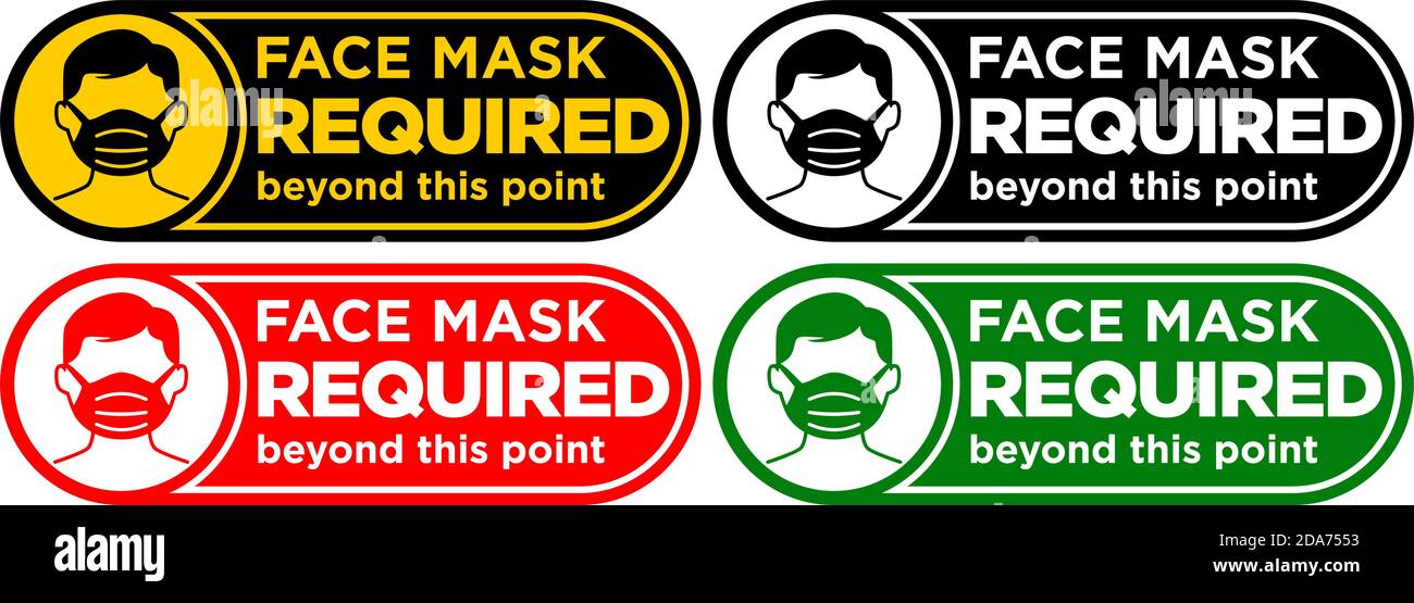 Face mask required beyond this point warning sign. Infection preventive ...