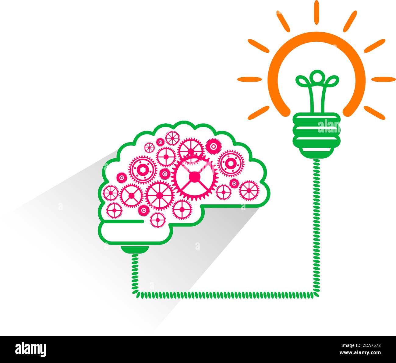 Brainstorming effective brain work idea. Electric Lamp, Human Brain ...