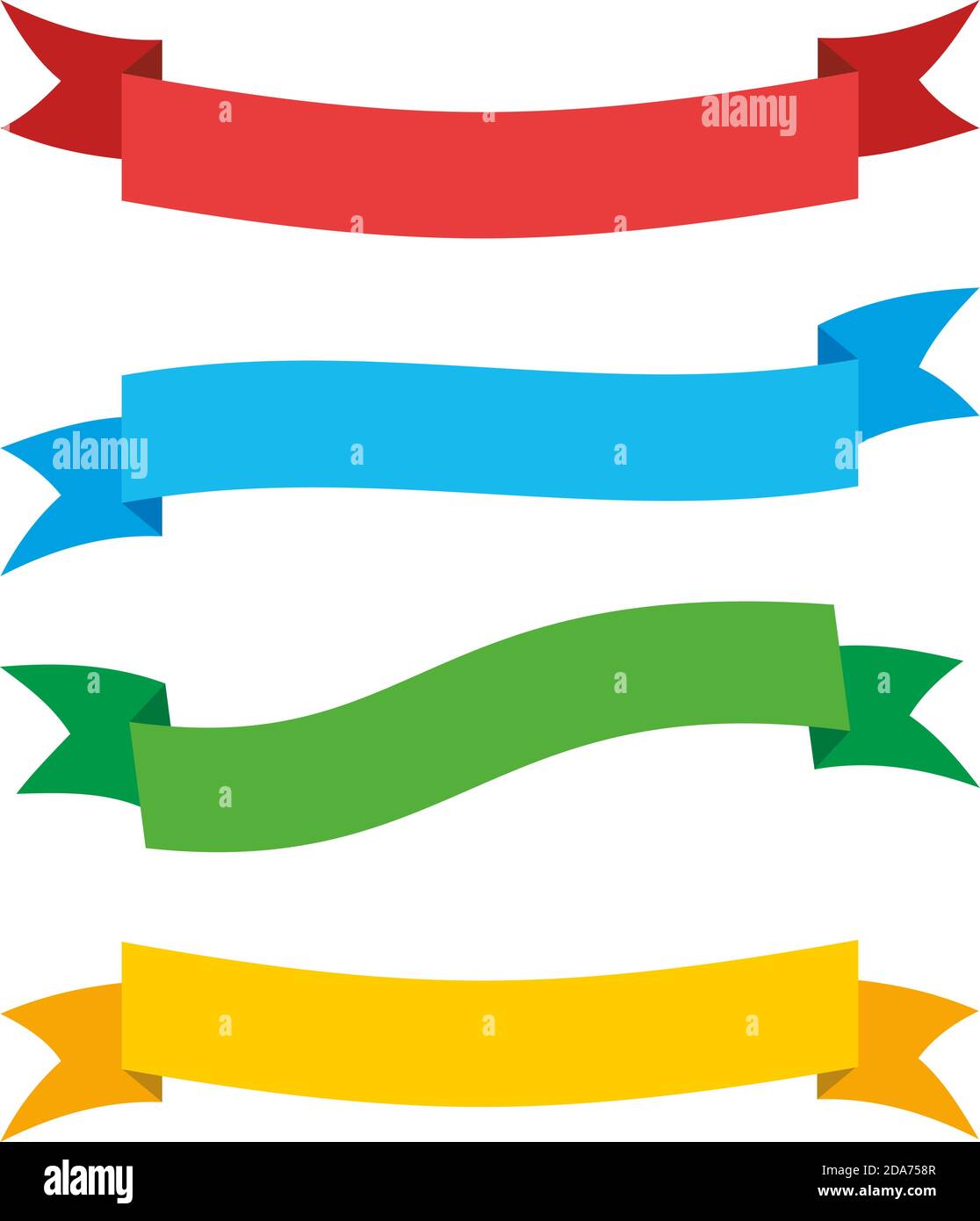 Decorative motto ribbon for slogan, congratulations, logo. Set of ...