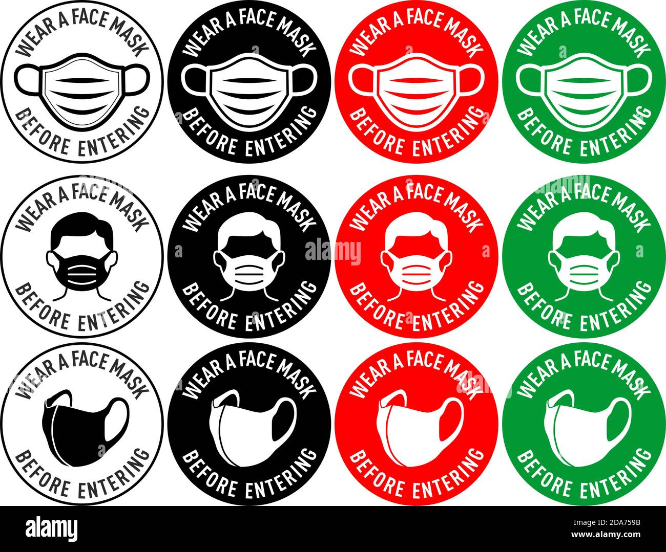 Warning sign Wear a Face mask before entering. Infection preventive ...