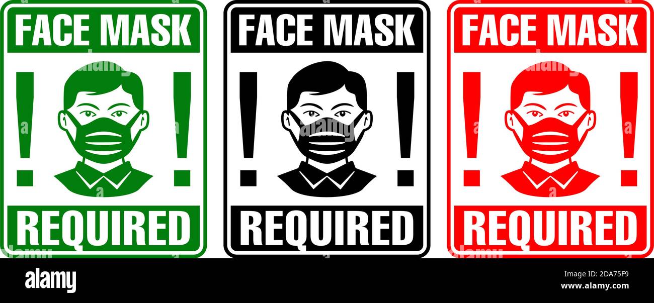Face mask required sign. Warning signage for restaurant, cafe and ...