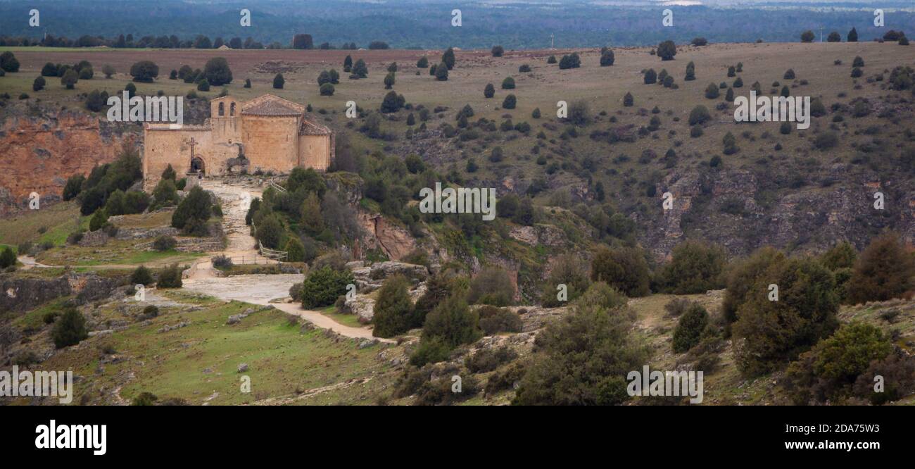 Natural Park Sickles of the Duraton River. Landscape and cliffs ...