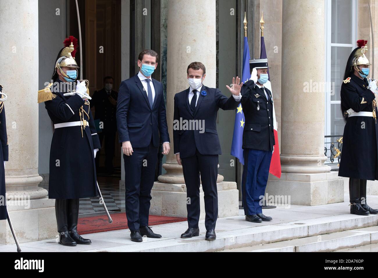 Paris, France, 10th november 2020, visit of the Austrian Chancellor ...