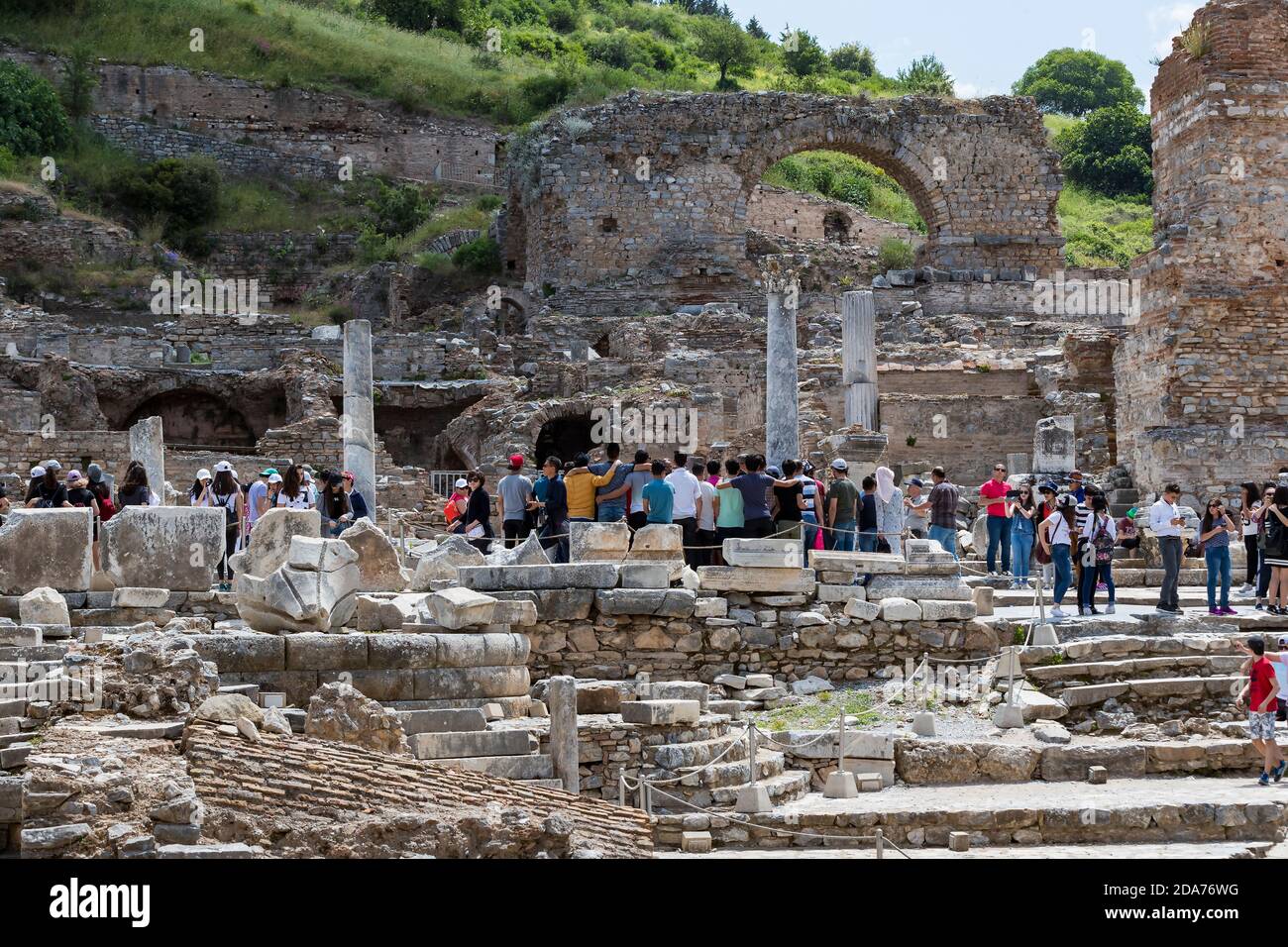 SELCUK, TURKEY- MAY 6, 2017: The ruins of the ancient antique city of ...