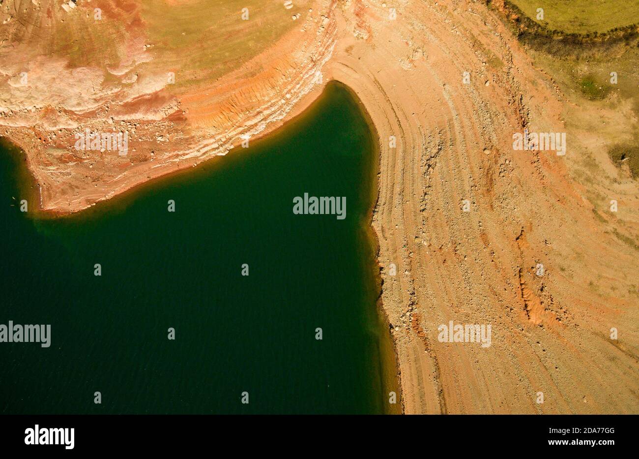 Aerial view of the marsh of Sau in Spain. Bird's eye images Stock Photo ...