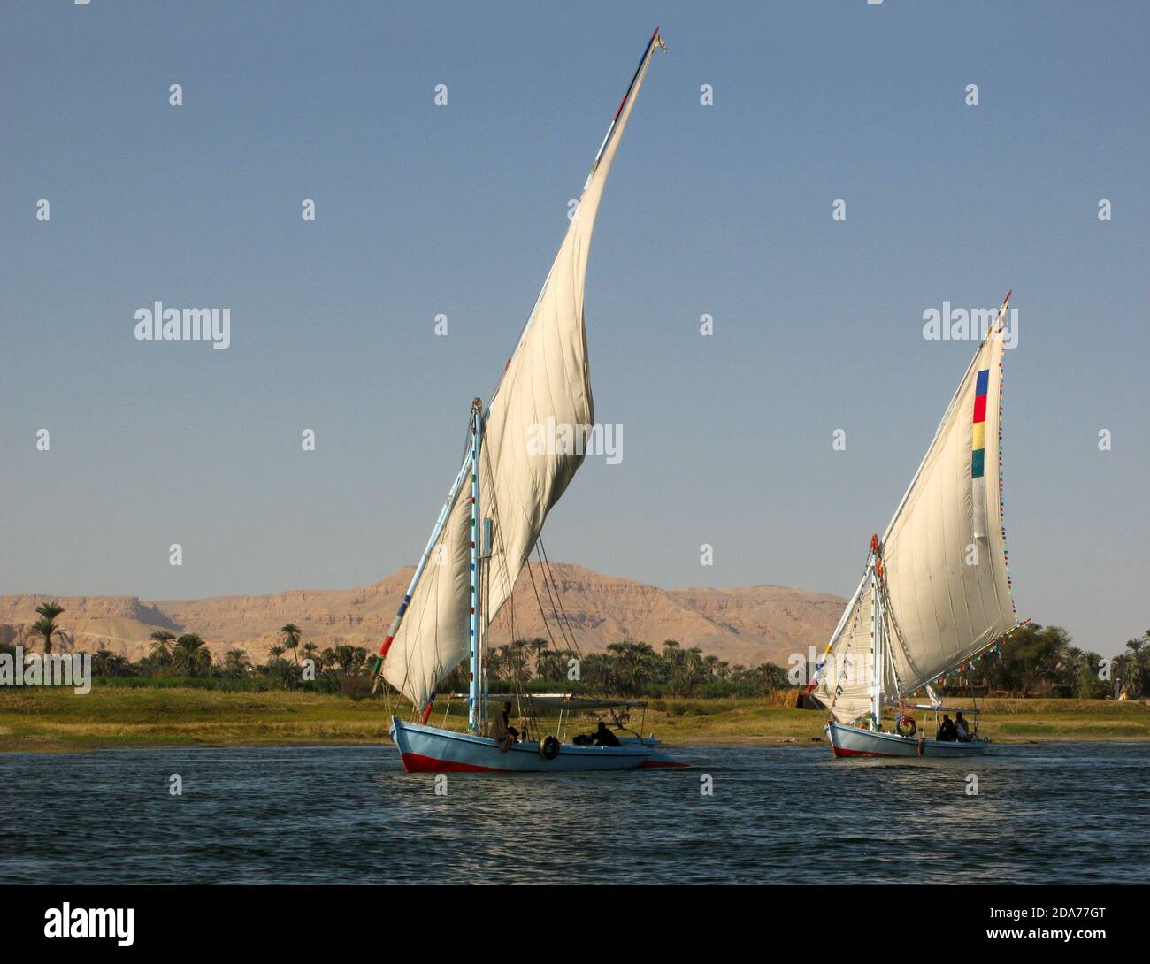Two boats fishing on Nile, Egypt Stock Photo - Alamy