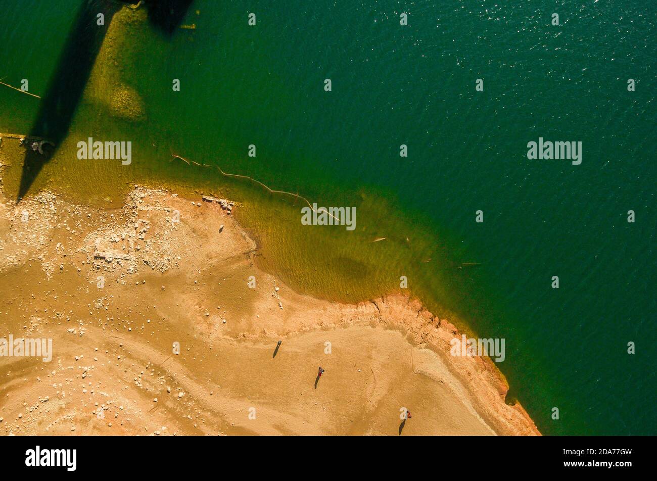 Aerial view of the marsh of Sau in Spain. Bird's eye images Stock Photo ...