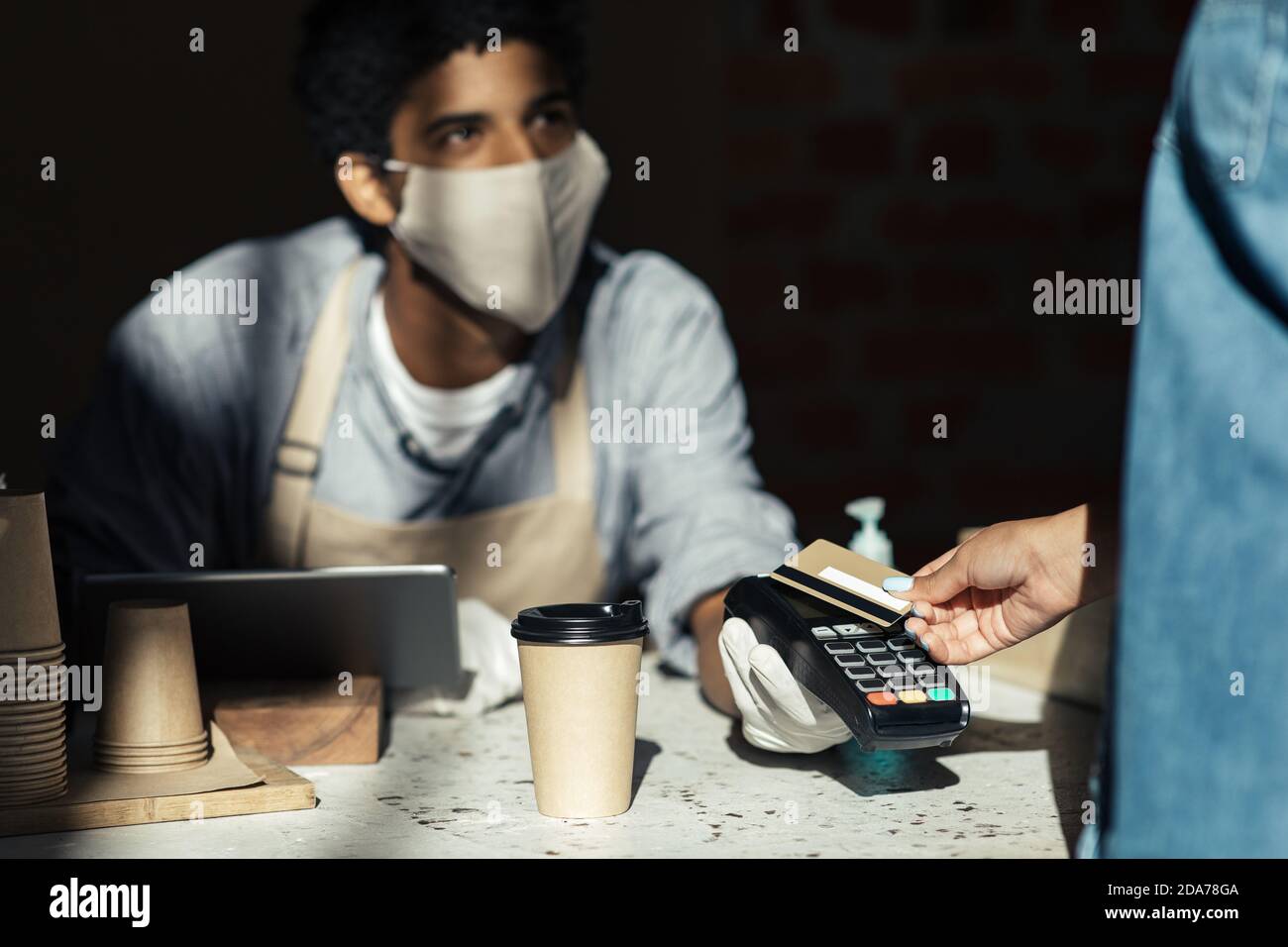 Pay for takeaway coffee and social distance during COVID-19 epidemic ...