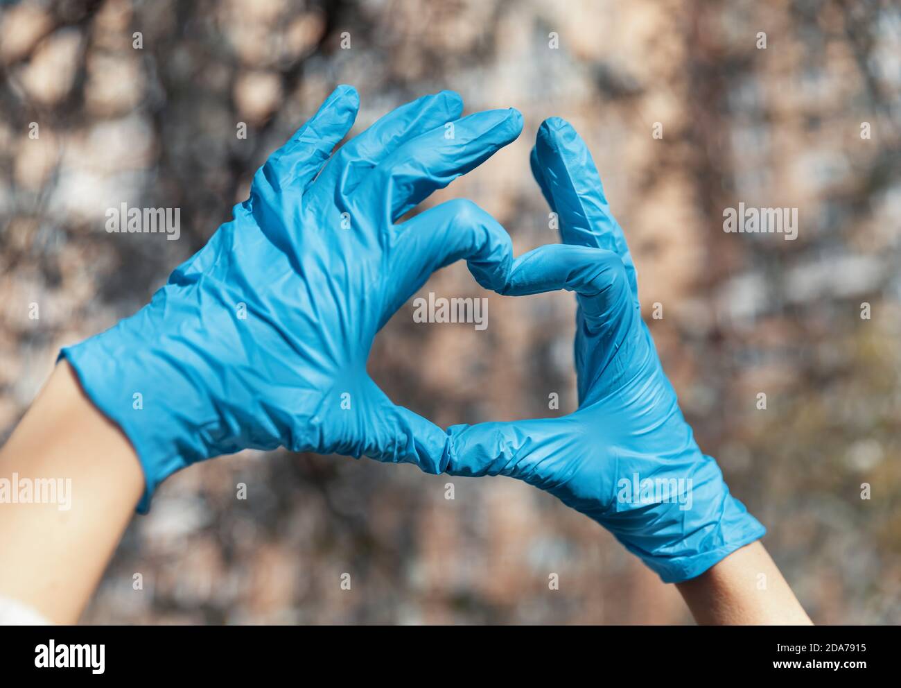 Heart made of latex, nitrile medical gloves for doctor and nurse ...