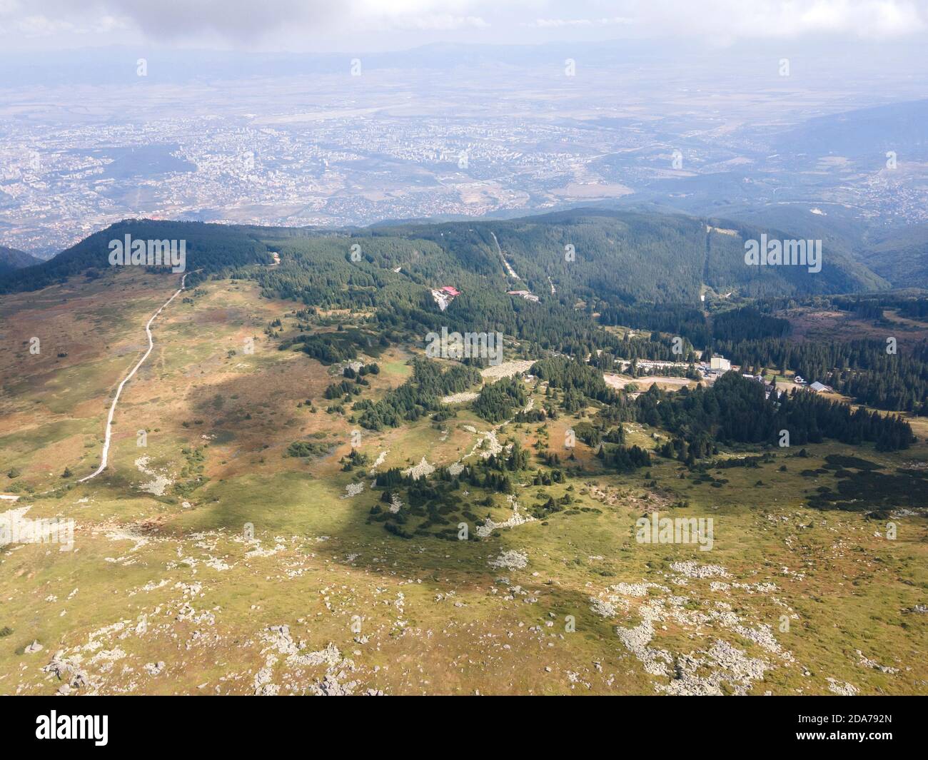 Aerial view of Landscape of Vitosha Mountain, Sofia City Region ...