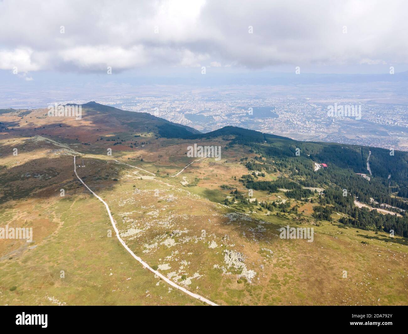 Aerial view of Landscape of Vitosha Mountain, Sofia City Region ...