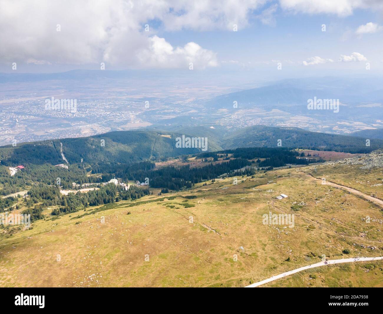 Aerial view of Landscape of Vitosha Mountain, Sofia City Region ...