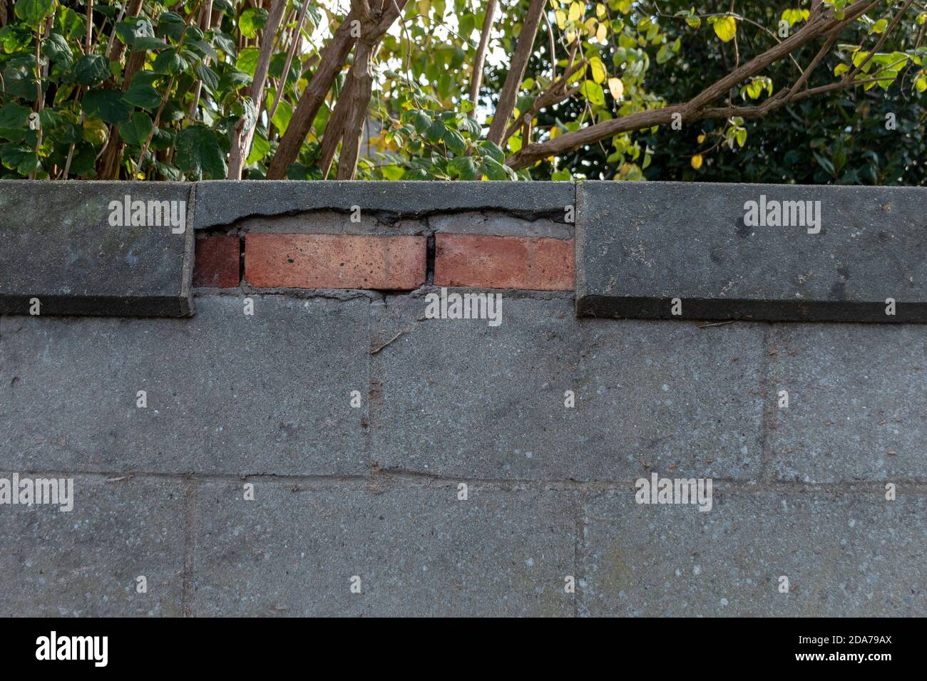 a close up view of a piece of brick that is missing and fallen off the ...