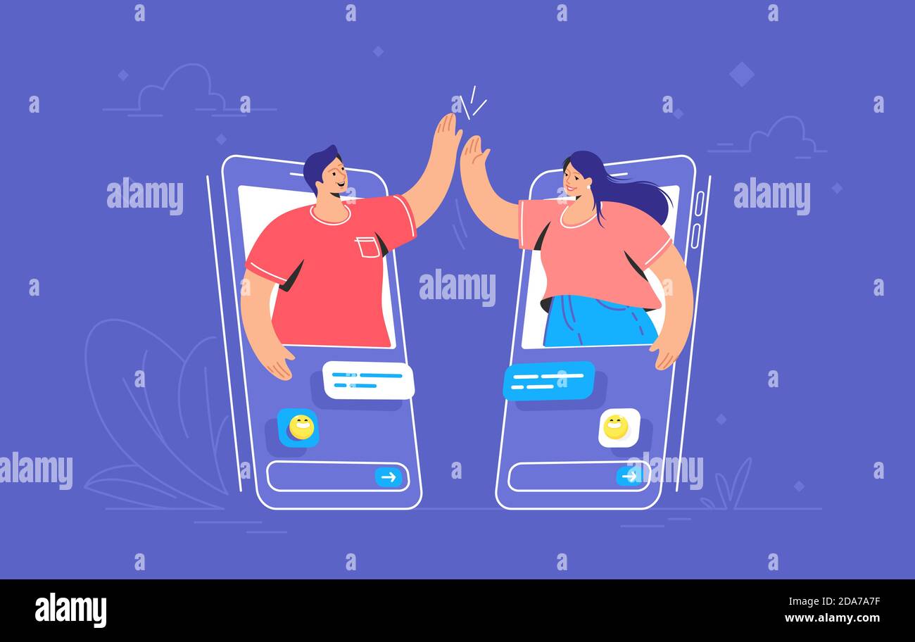 Teen video chat Stock Vector Images - Alamy