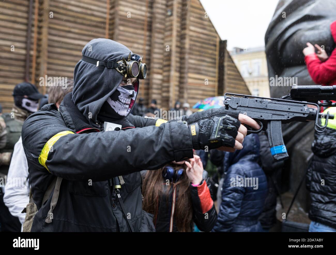KIEV, UKRAINE - Oct 30, 2016: Zombie Walk. Young people taking part in ...
