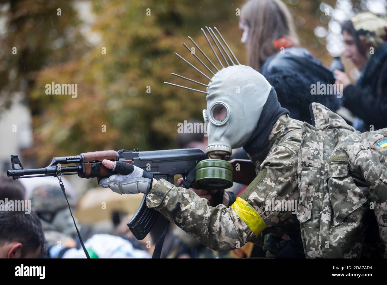 KIEV, UKRAINE - Oct 30, 2016: Zombie Walk. Young people taking part in ...