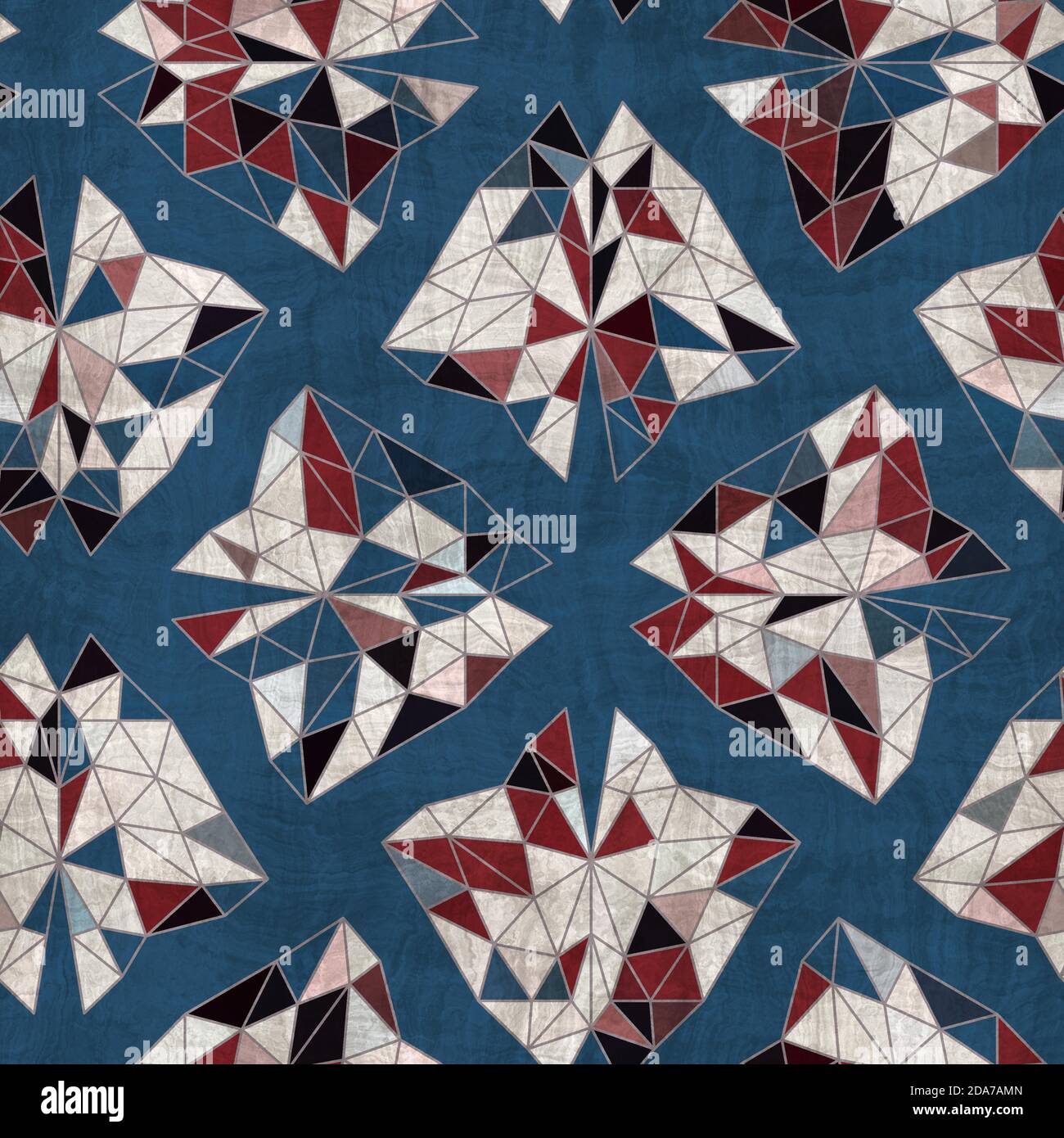 Seamless red white and blue textured retro pattern Stock Photo - Alamy