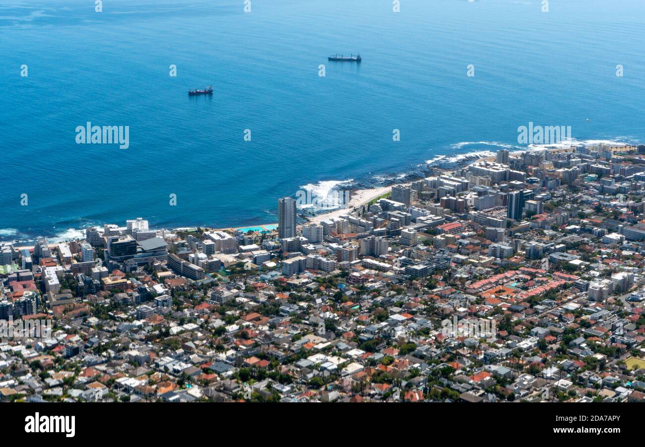 Top view to Cape Town city Stock Photo - Alamy