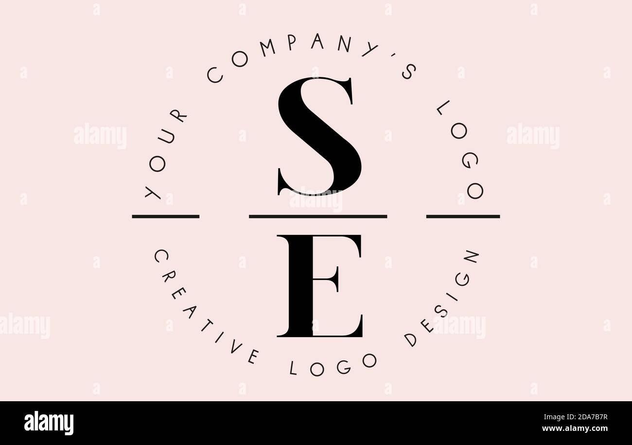 Letters SE S E Logo set as a stamp or personal signature. Simple SE ...