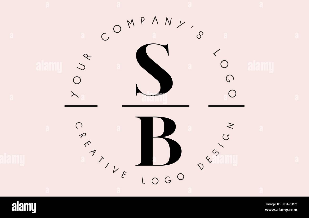 Letters SB S B Logo set as a stamp or personal signature. Simple SB ...