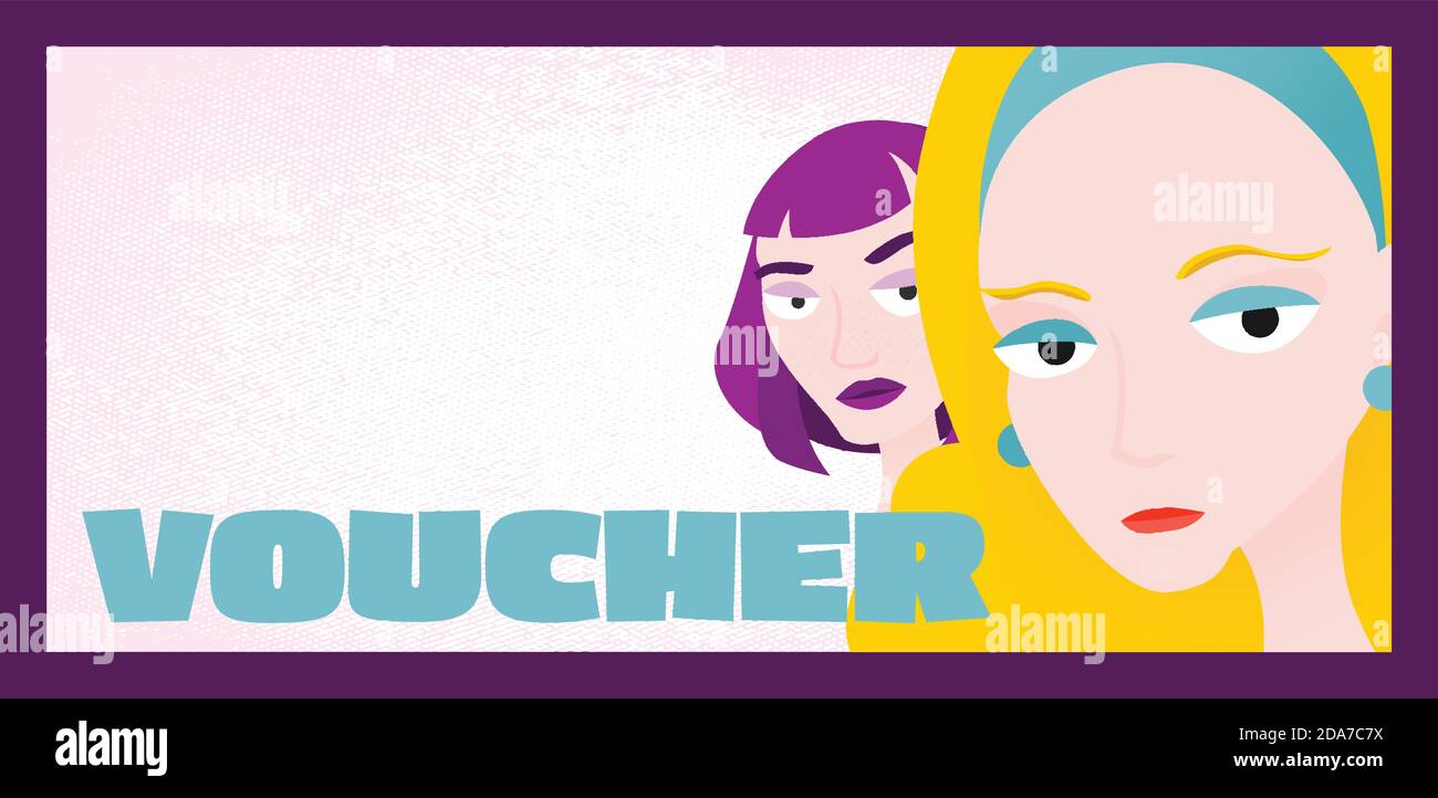 Vector voucher for Hairdresser, Beauty Salon etc. with free space for ...