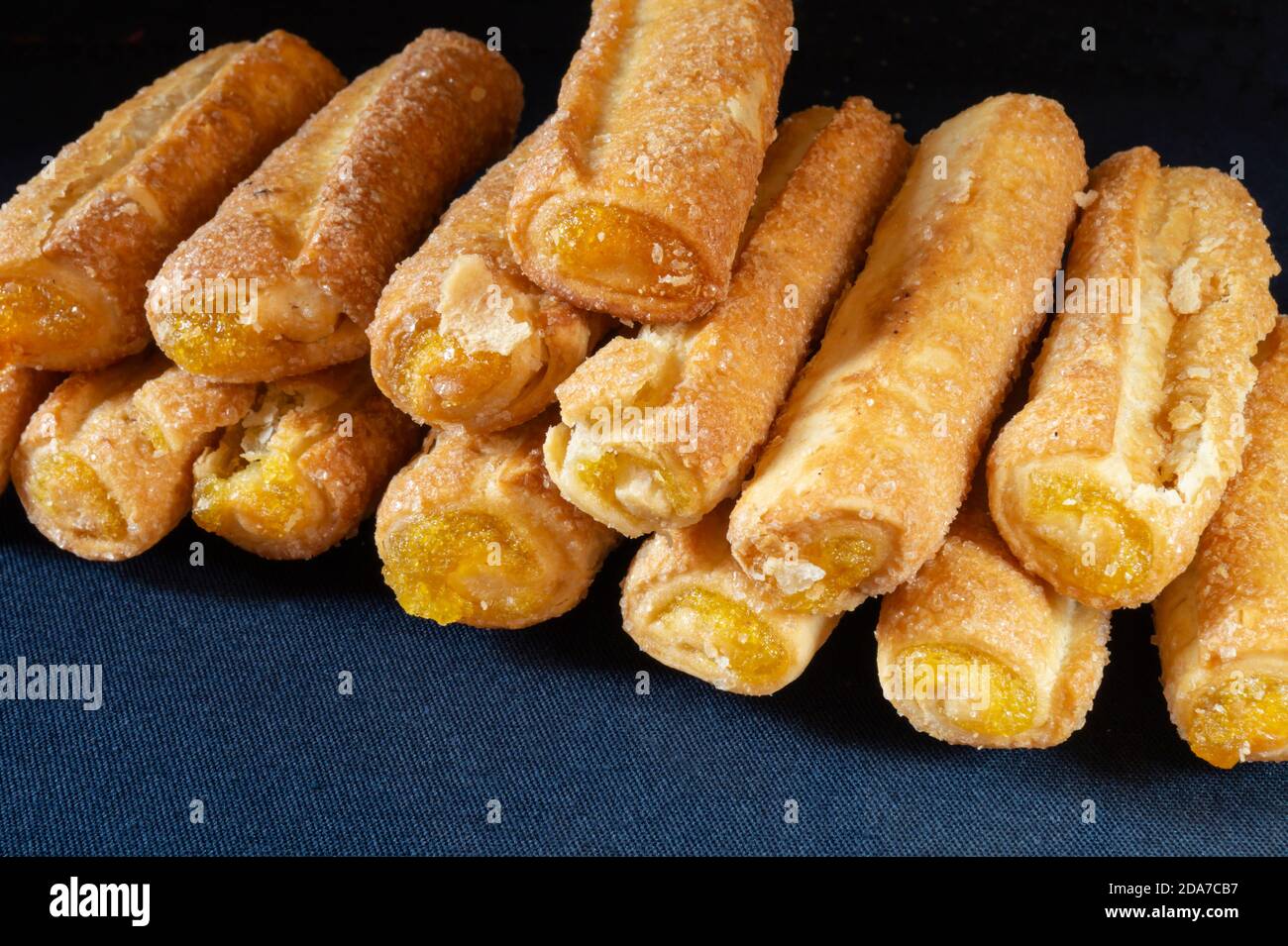 The Sweet sticks are with stuffing to rest upon glass table. The ...
