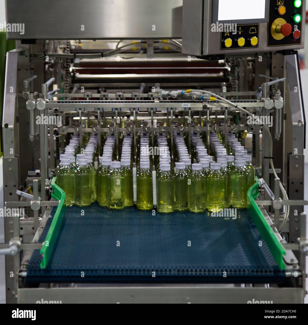Bundle shrink packaging wrapping machine in food industry Stock Photo ...