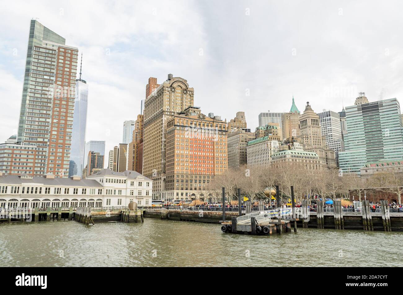 Lower Manhattan Docks at Hudson River. Impressive Buildings ...