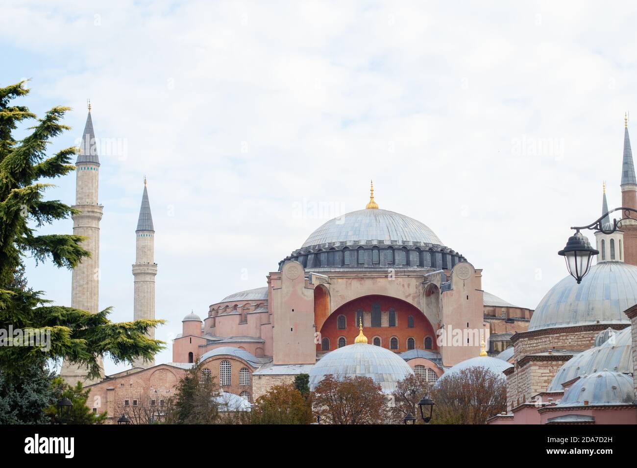 View of the Hagia Sophia mosque with minarets. The main Sight of ...